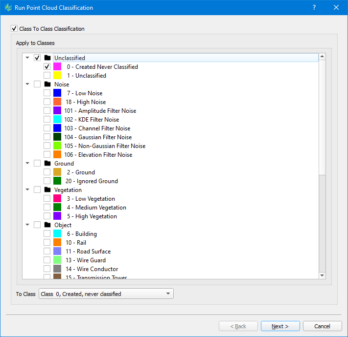 Point cloud classification