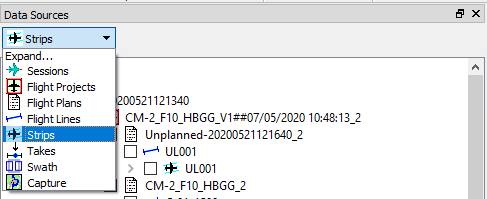 Working with the data source window